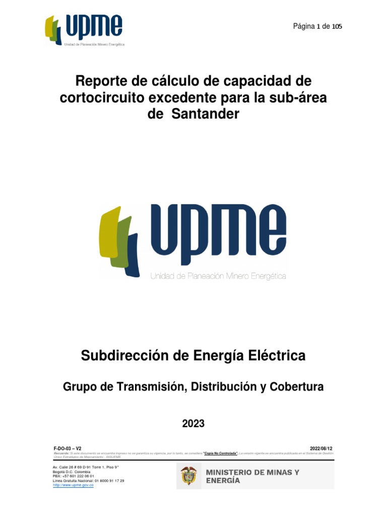 Reporte de Cortocircuito - Santander | Descargar gratis PDF | Electricidad | Informática