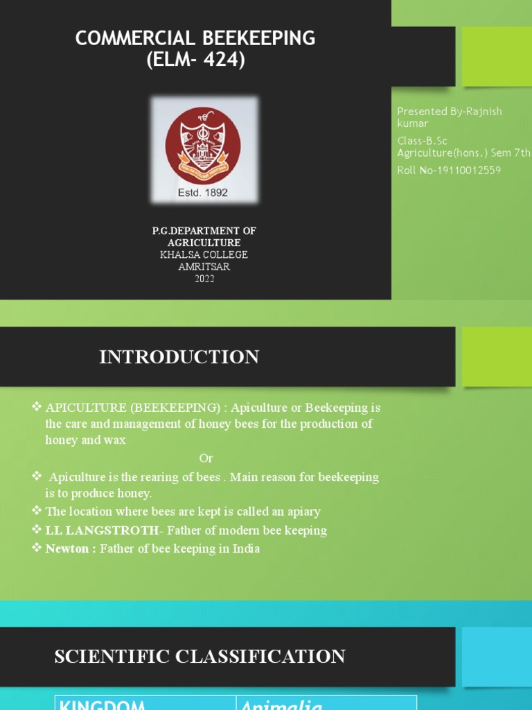 Beekeeping Presentation | PDF | Beekeeping | Honey Bee