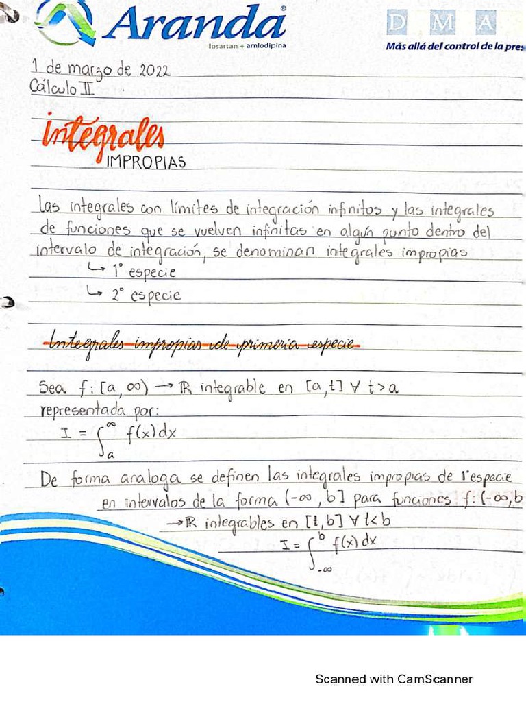 Cálculo 2 (Integrales Impropias) - Apuntes - Compressed | PDF
