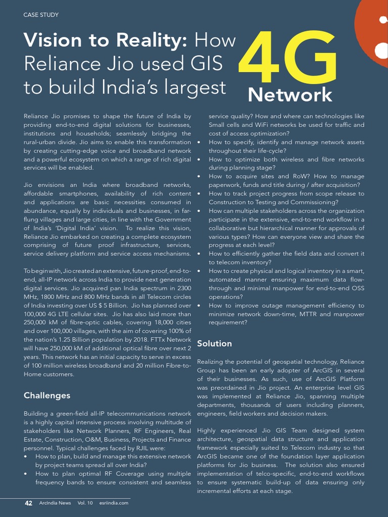 Jio's GIS-Driven Network Expansion Strategy | PDF | Esri | Geographic ...