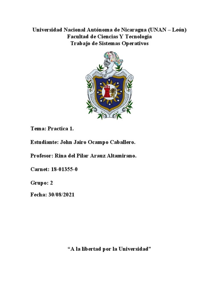 Práctica de Sistemas Operativos en Linux | PDF | Interfaz de línea de comando | Archivo de ...