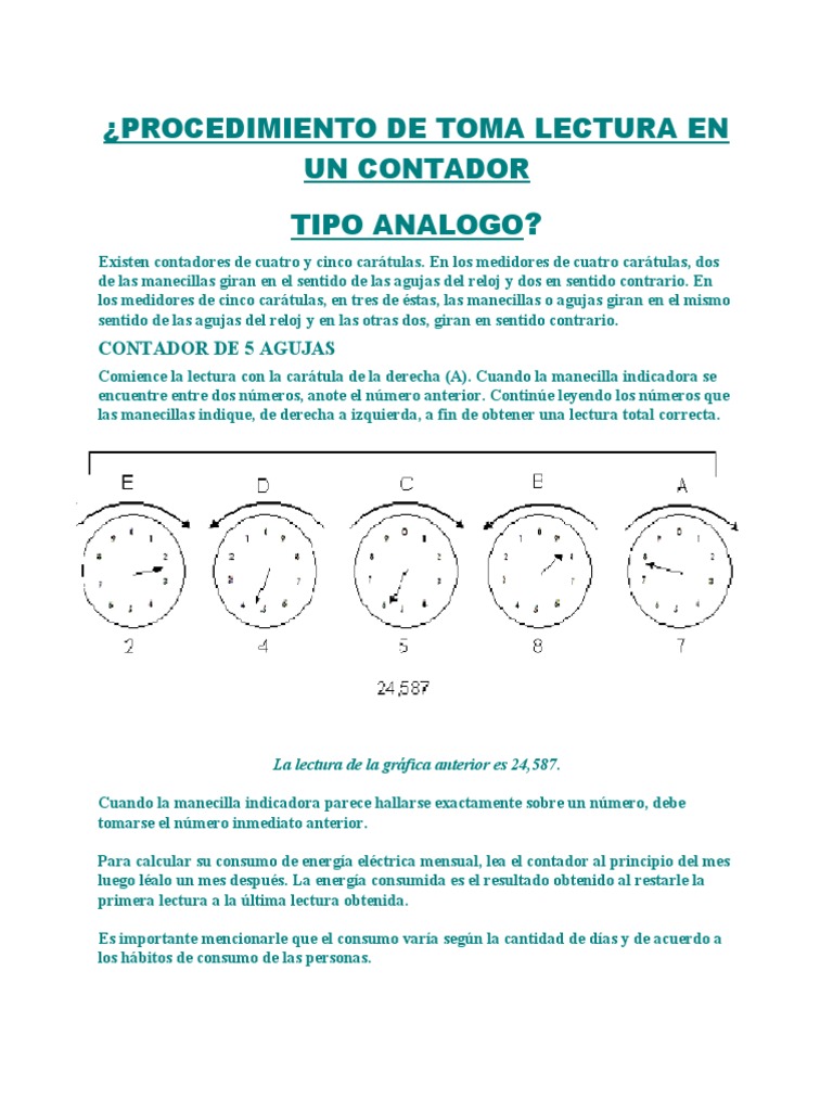 Cómo Se Lee Un Medidor o Contador | PDF