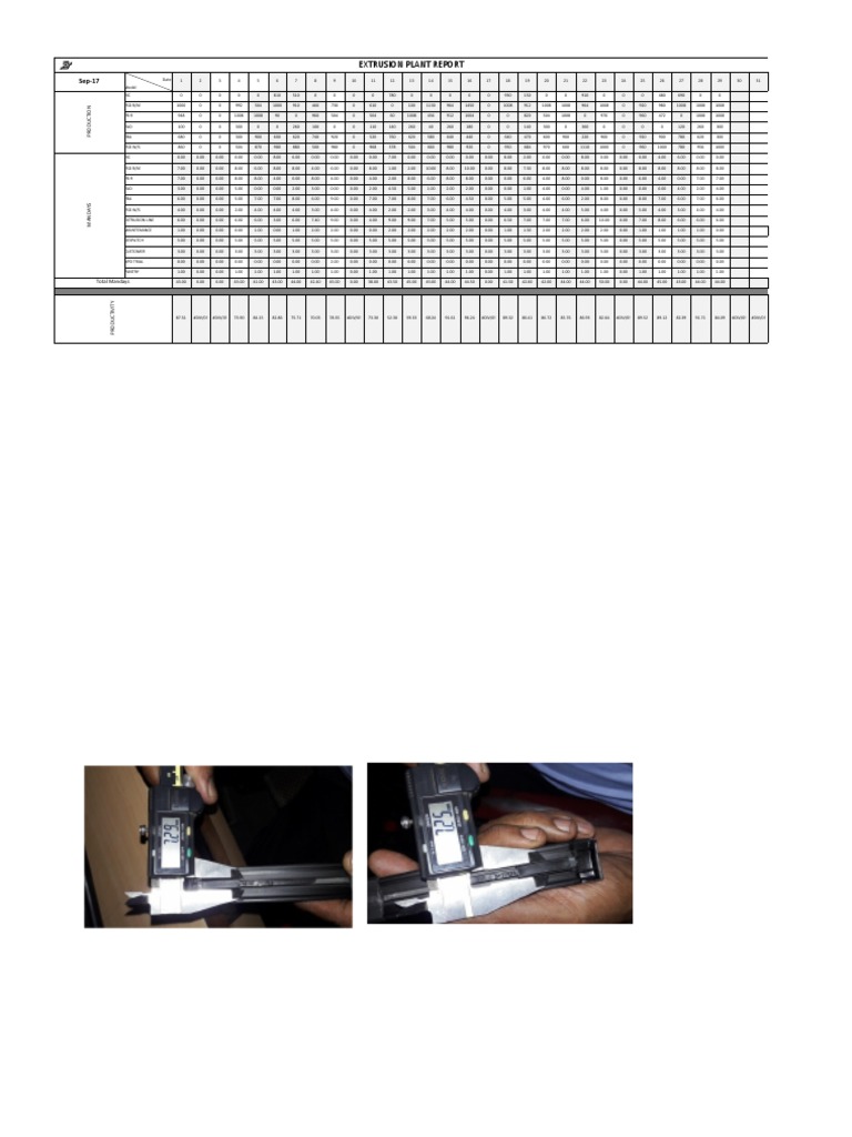 Extrusion Plant Report: Total Mandays | PDF