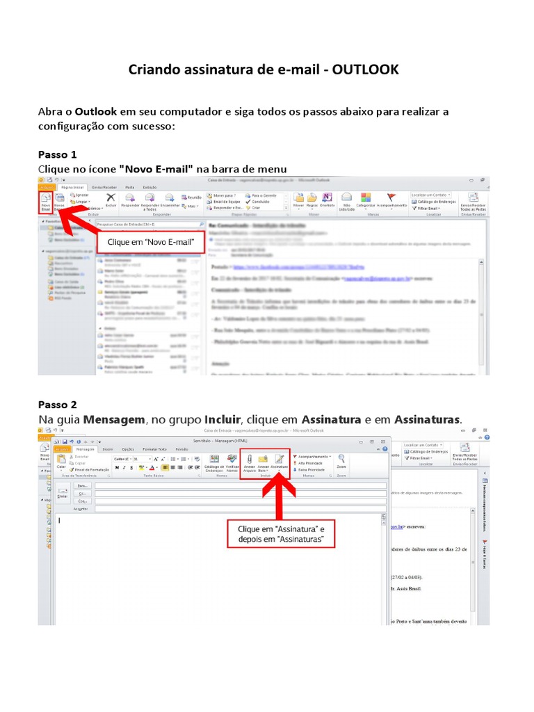 E-Mail OUTLOOK Passo Passo | PDF E-Mail OUTLOOK Passo Passo | PDF