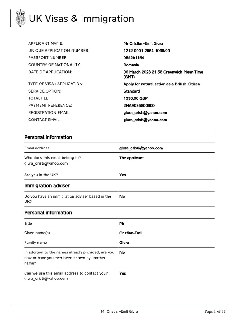 UK Visas & Immigration: Personal Information | PDF | Travel Visa | Passport