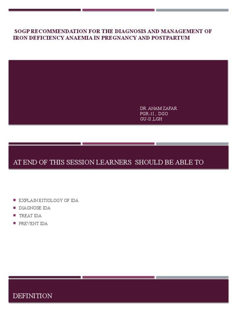 SOGP Anaemia | PDF | Anemia | Pregnancy