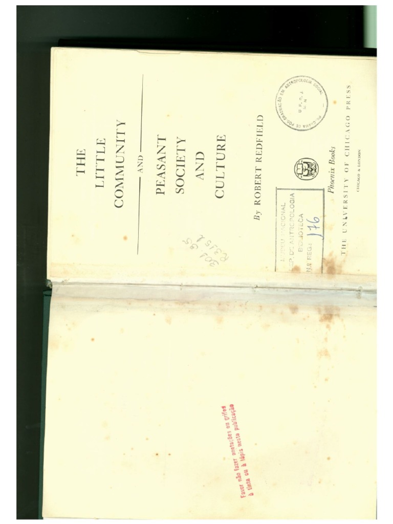 REDFIELD, Robert - The Little Community As A Whole | PDF