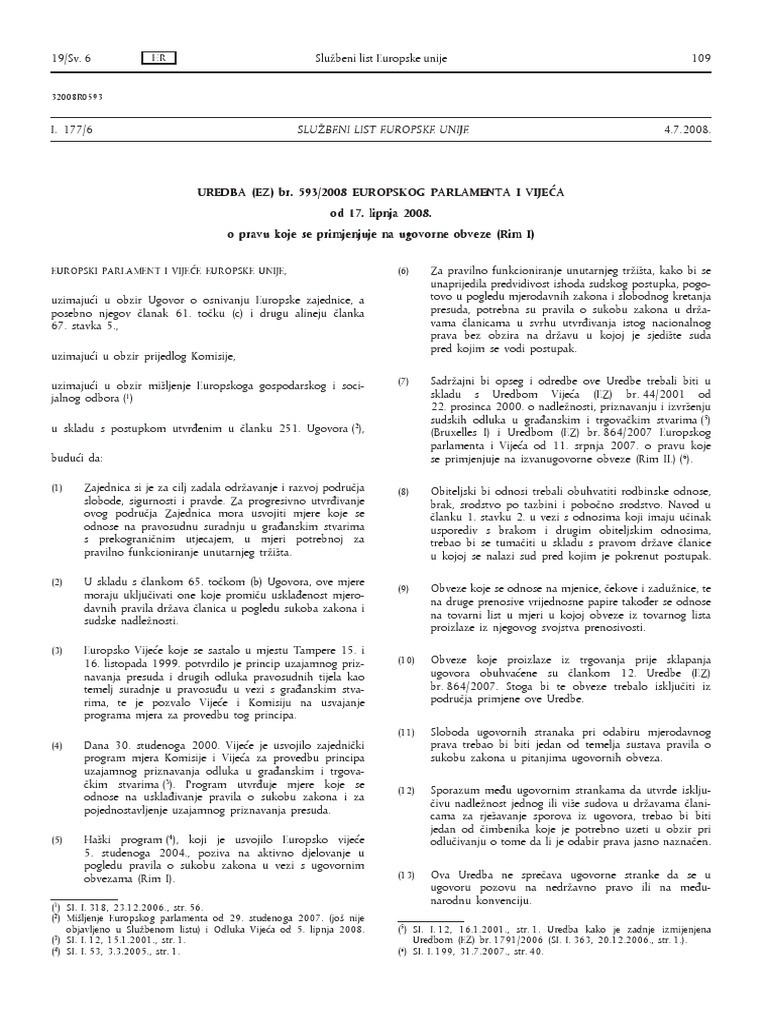 Uredba Rim I | PDF
