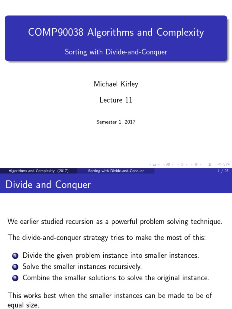 11-Sorting With Divide-and-Conquer | PDF | Algorithms And Data ... 11-Sorting With Divide-and-Conquer | PDF | Algorithms And Data ...