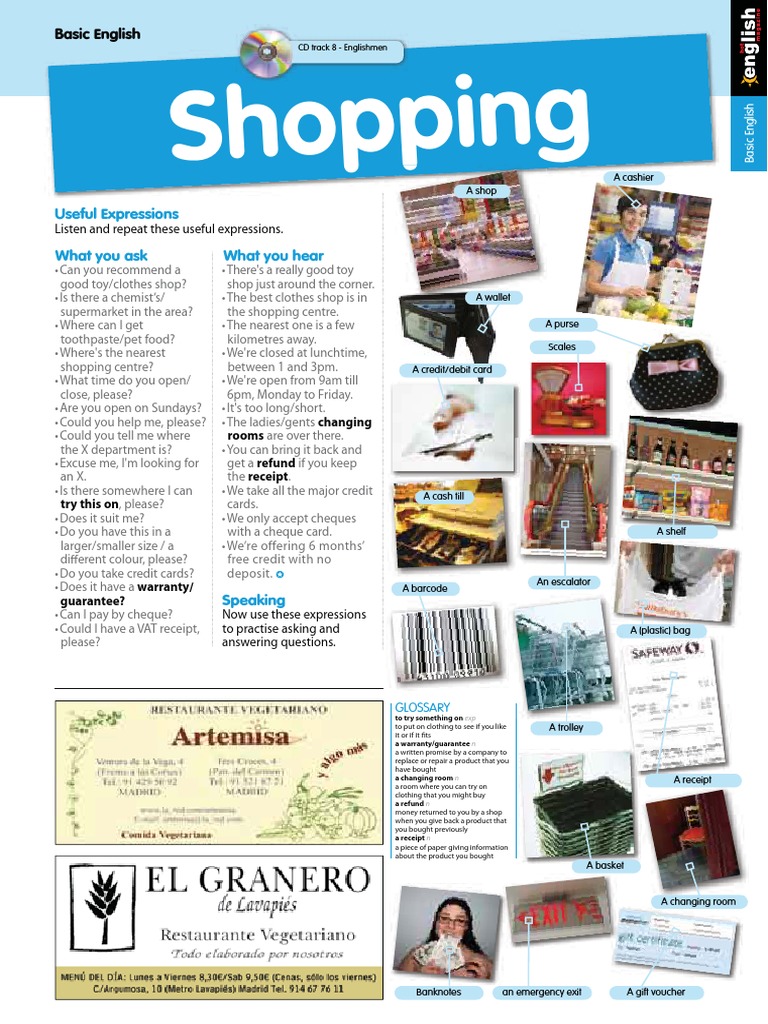AT The Supermarket Vocabulary | PDF