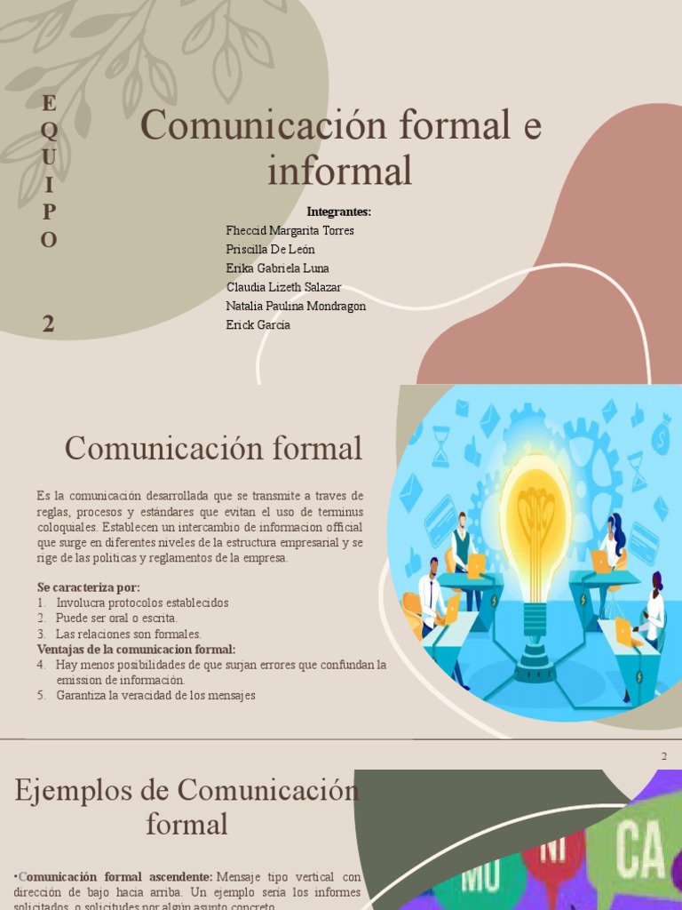 Comunicación Formal e Informal (Autoguardado) | PDF | Comunicación ...