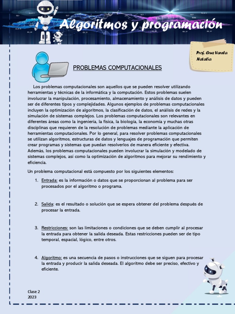 Problemas Computacionales y Operadores Logicos | PDF | Algoritmos ...