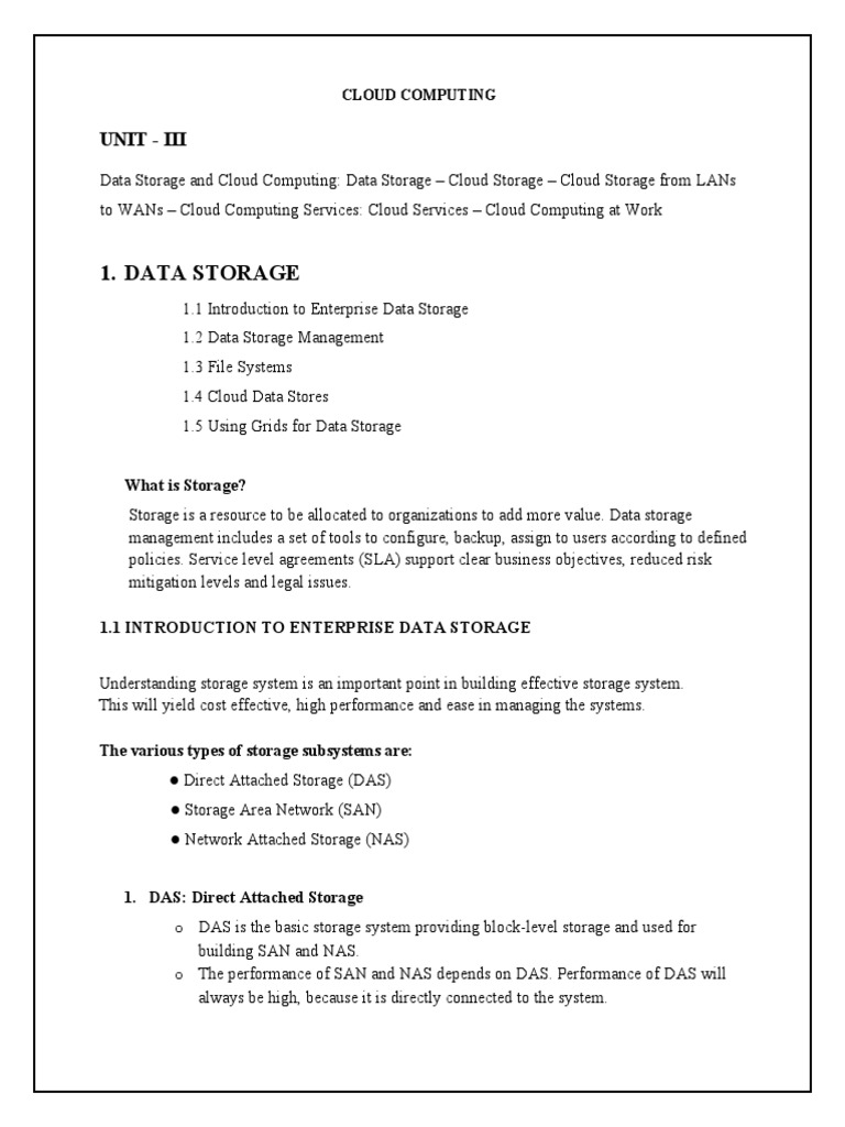 CloudComputing Unit 3 | Download Free PDF | File System | Grid Computing