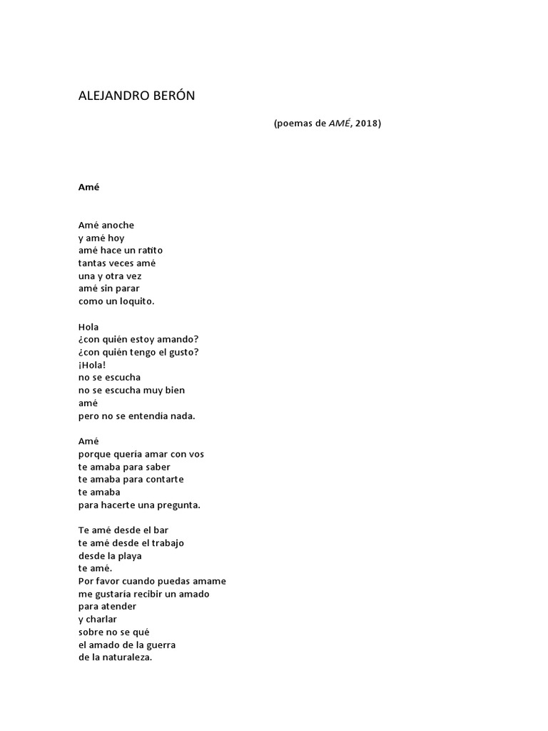 Ale Beron Poemas | PDF | Amor