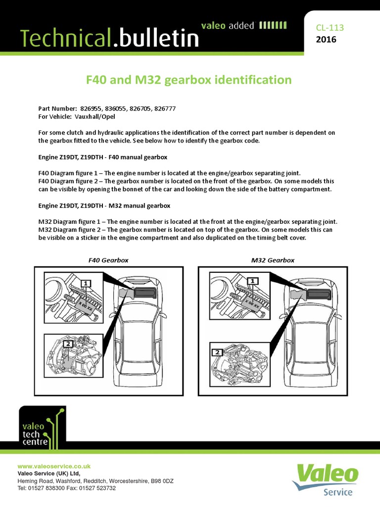 Opel f40 and m32 Gearbox Identification | PDF