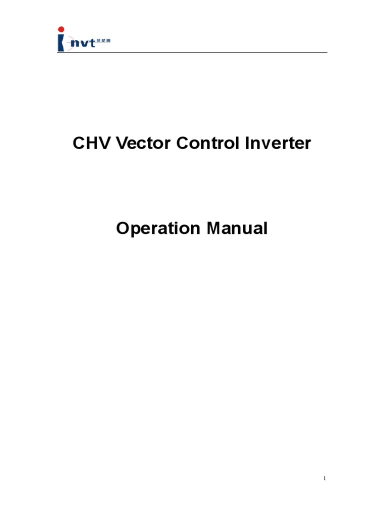 CHV100 Inverter Operation Manual | PDF | Power Inverter | Power Supply