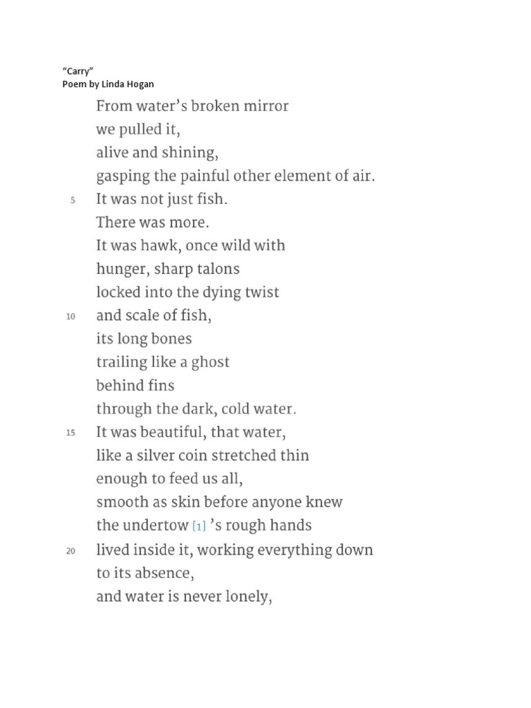 "Carry" Poem by Linda Hogan | PDF