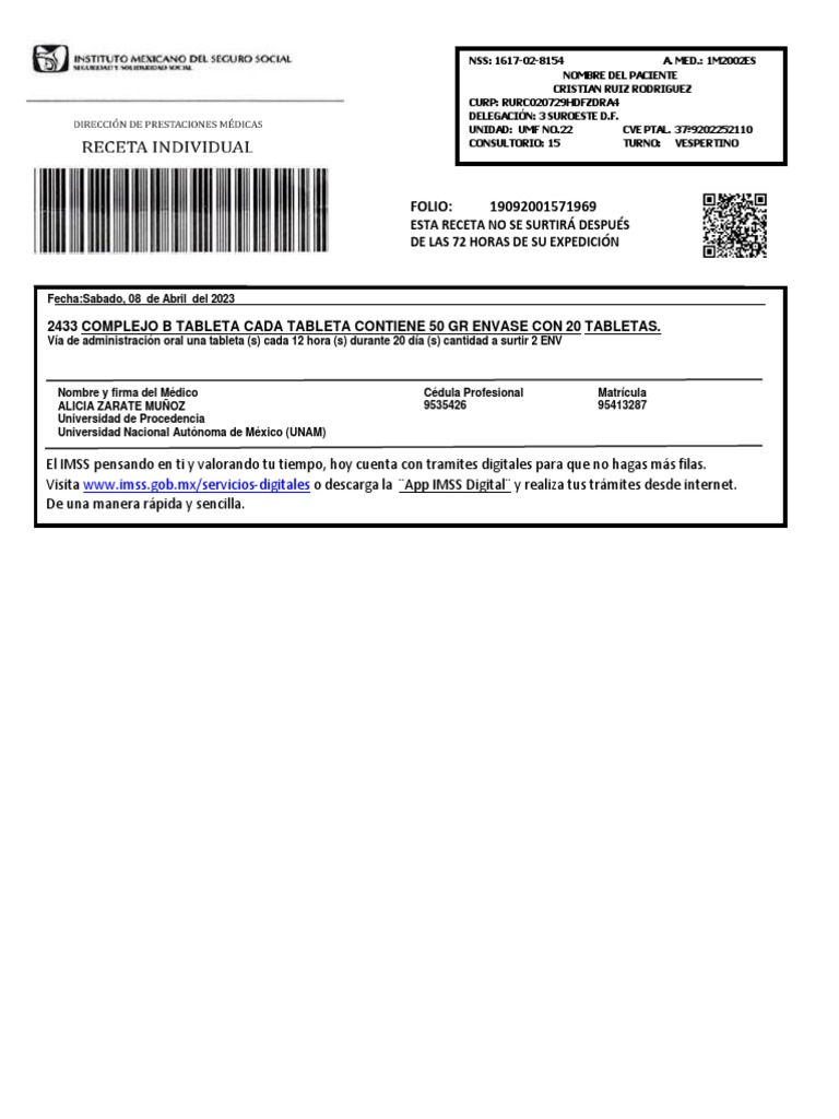 Receta Imss | PDF