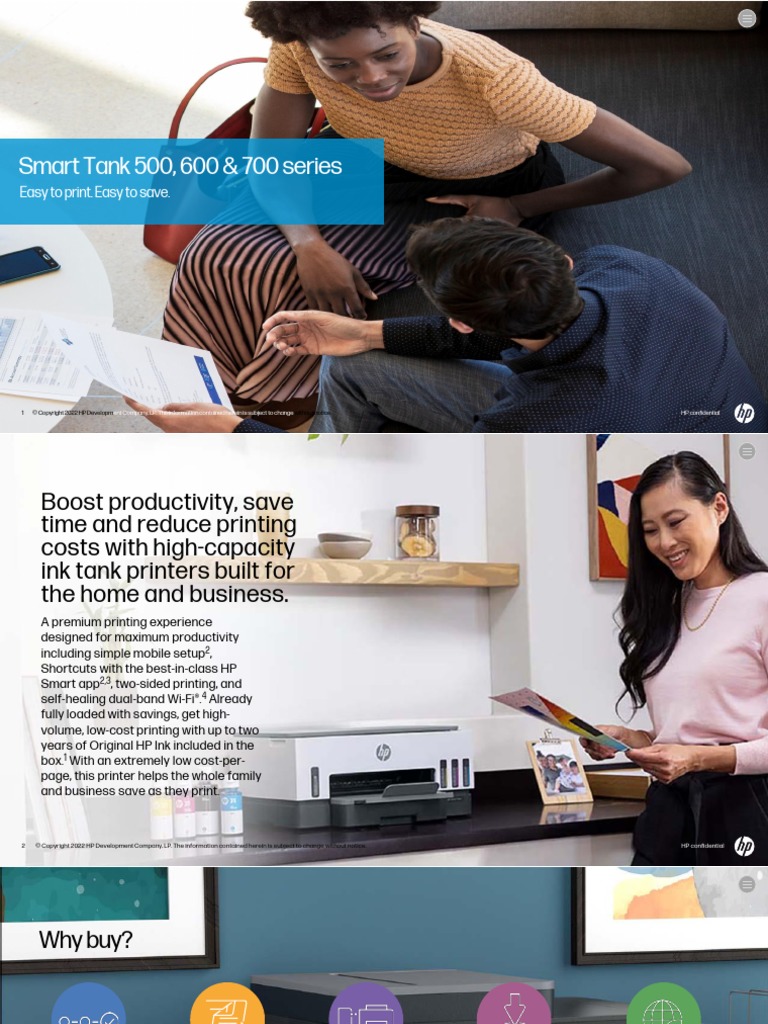 Smart Tank 500, 600 & 700 Series: Easy To Print. Easy To Save | PDF | Printer (Computing ...