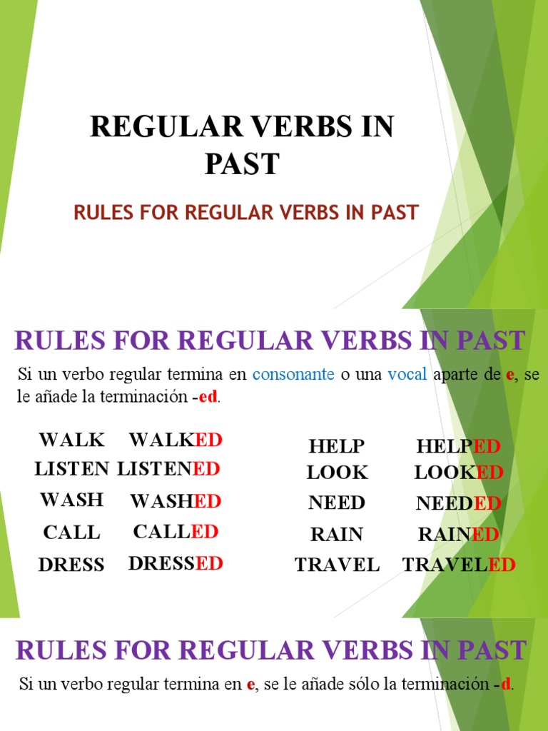 Regular Verbs Rules in Past | PDF