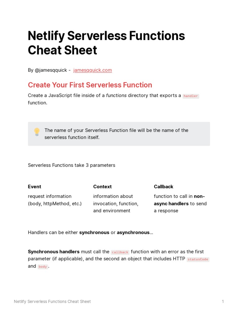 An Introduction to Netlify Serverless Functions: A Cheat Sheet for ... An Introduction to Netlify Serverless Functions: A Cheat Sheet for ...