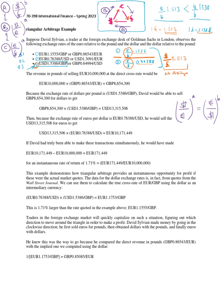 Riangular Arbitrage Example | PDF