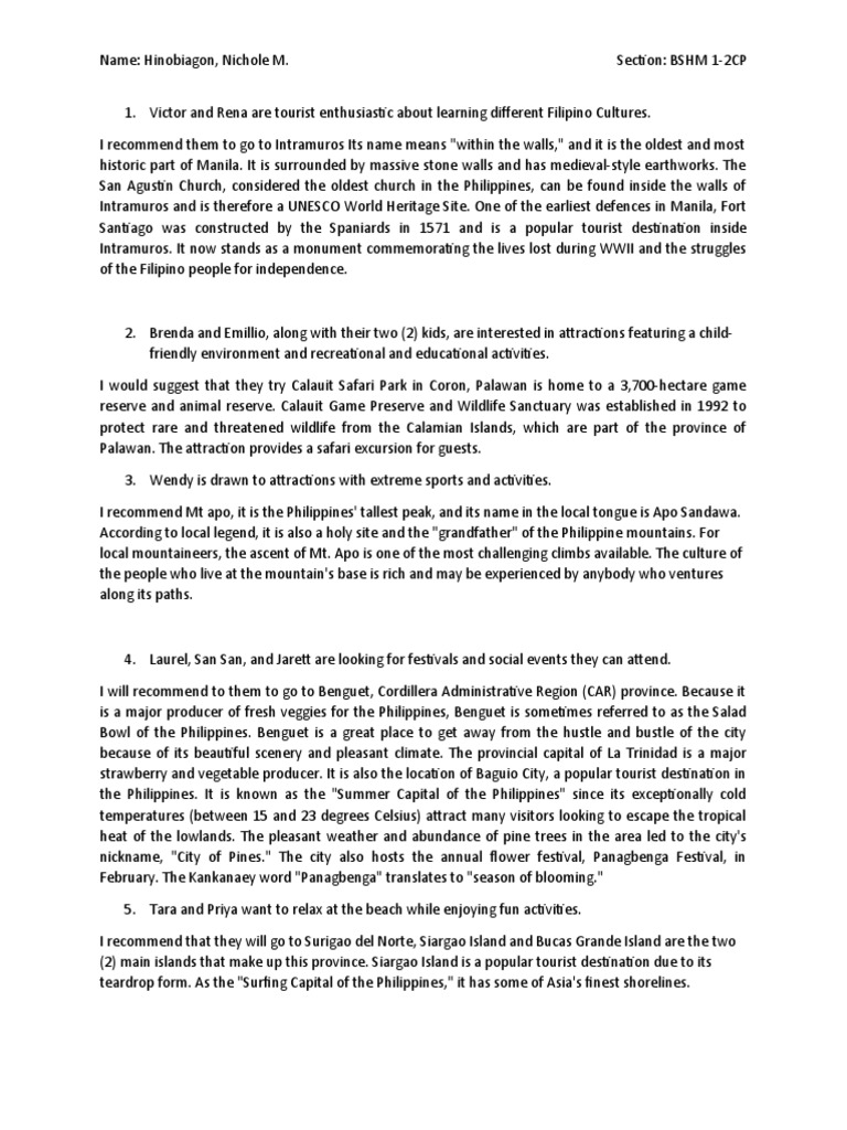 Hinobiagon, Nichole M BSHM 1-2CP | PDF