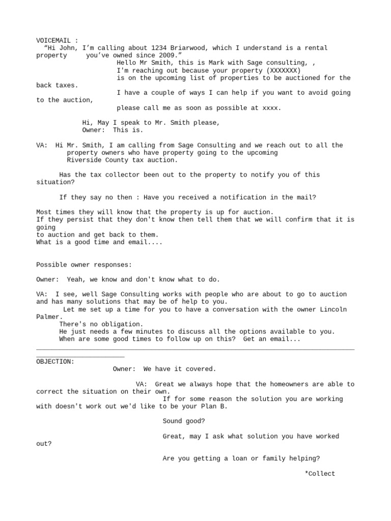 Sage Consulting Script | PDF | Private Law