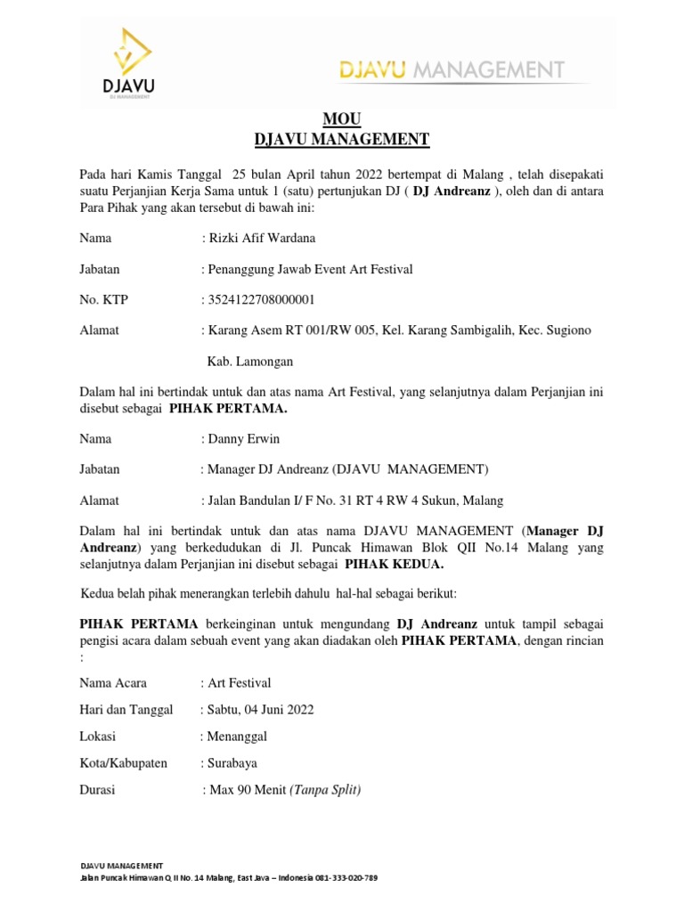 Mou DJ Andreanz Surabaya | PDF