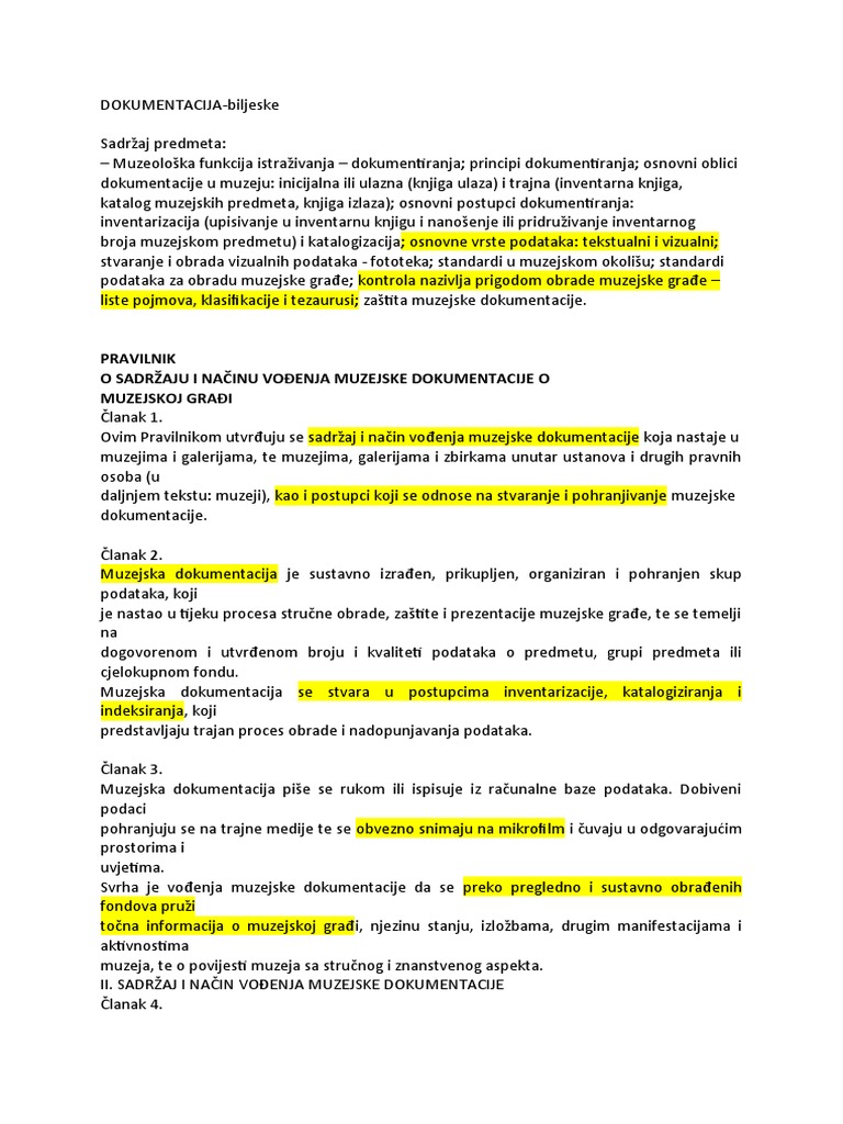 DOKUMENTACIJA-biljeske | PDF