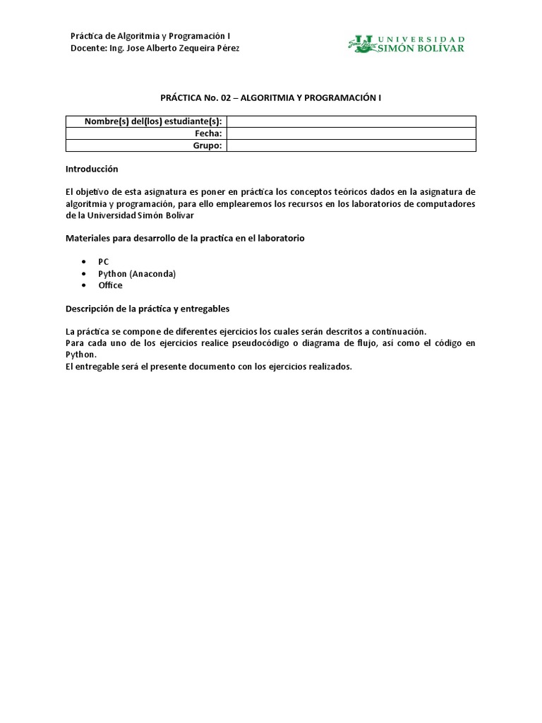 Practica - 02 - Bases 02 | PDF | Algoritmos | Programación de computadoras