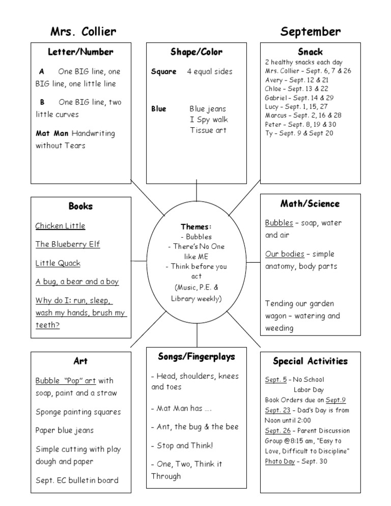 September Activities and Themes Guide | PDF