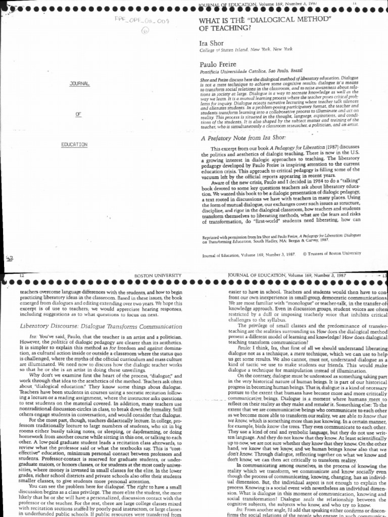 Paulo Freire And Ira Shor Pdf