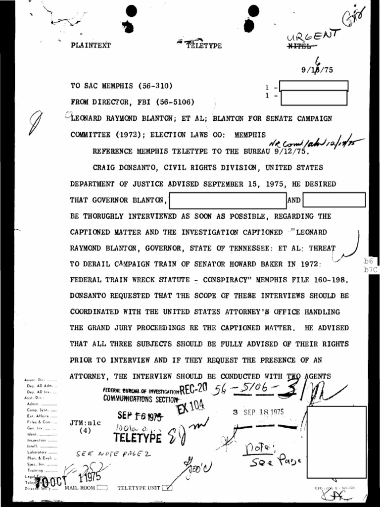 Ray Blanton FBI FOIA No. 1483477-000 Document 3 | PDF