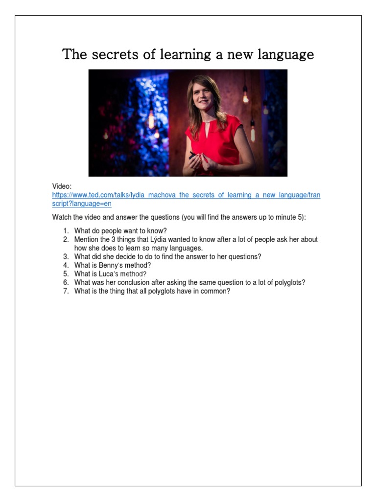 The Secrets of Learning A New Language | PDF