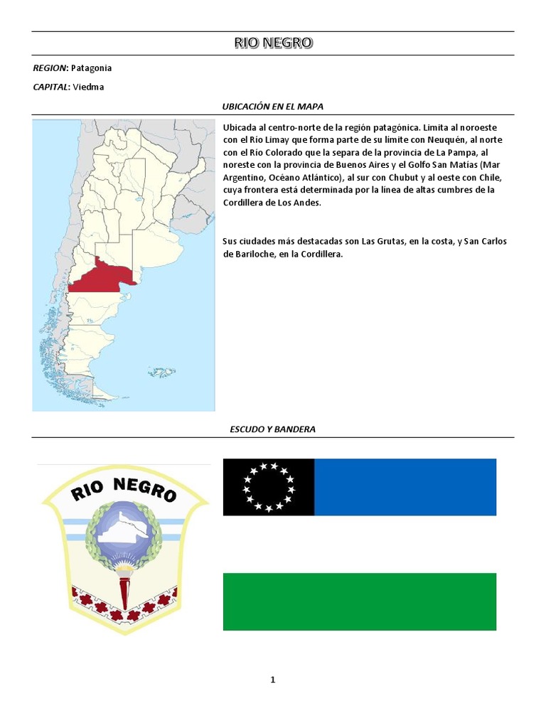 Folleto RIO NEGRO | PDF | Andes