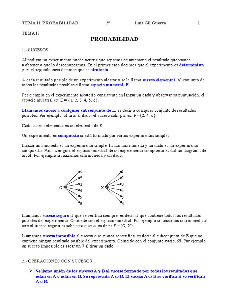 Conceptos Básicos de Probabilidad | PDF | Probabilidad | Conceptos ...