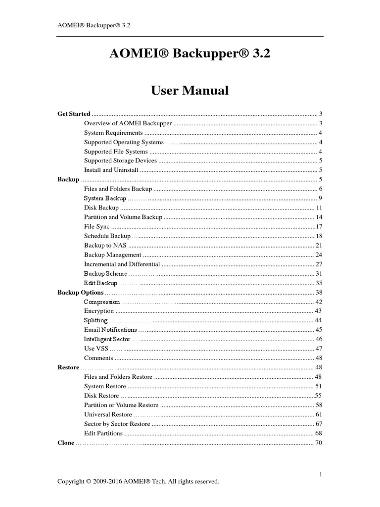 AOMEI Backupper User Manual | PDF | Backup | Computer File