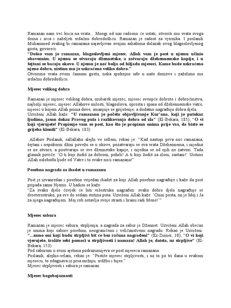 Ahmed Hutba Ramazan 2023 | PDF