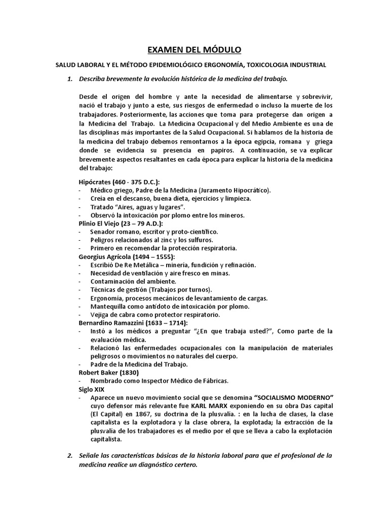 Examen Del Módulo I | PDF | Epidemiología | Medicina