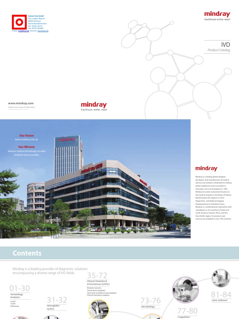 Mindray IVD Product Catalog | PDF | Clinical Medicine | Medical Specialties