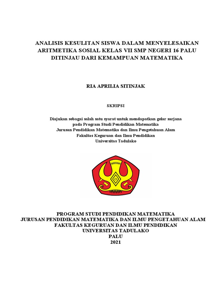 Contoh Cover Skripsi | PDF