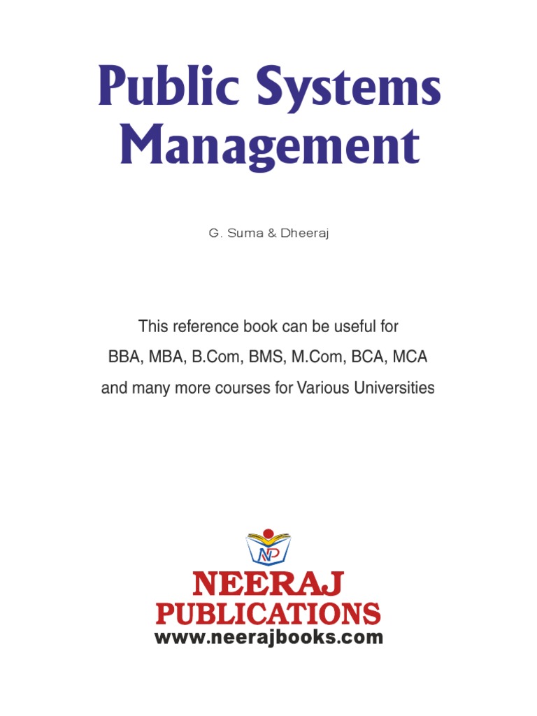 Public Systems Management Overview | PDF | Governance | Market (Economics)