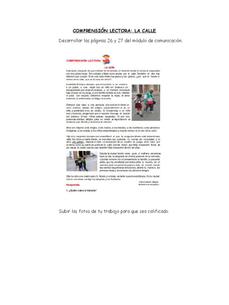 Comprensión Lectora La Calle COM 6to 230420 | PDF