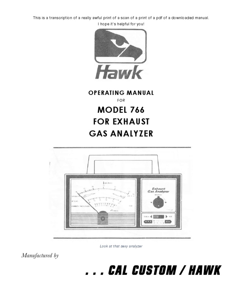 IFU Hawk 766 Exhaust Gas Analyzer | PDF | Exhaust Gas | Carburetor