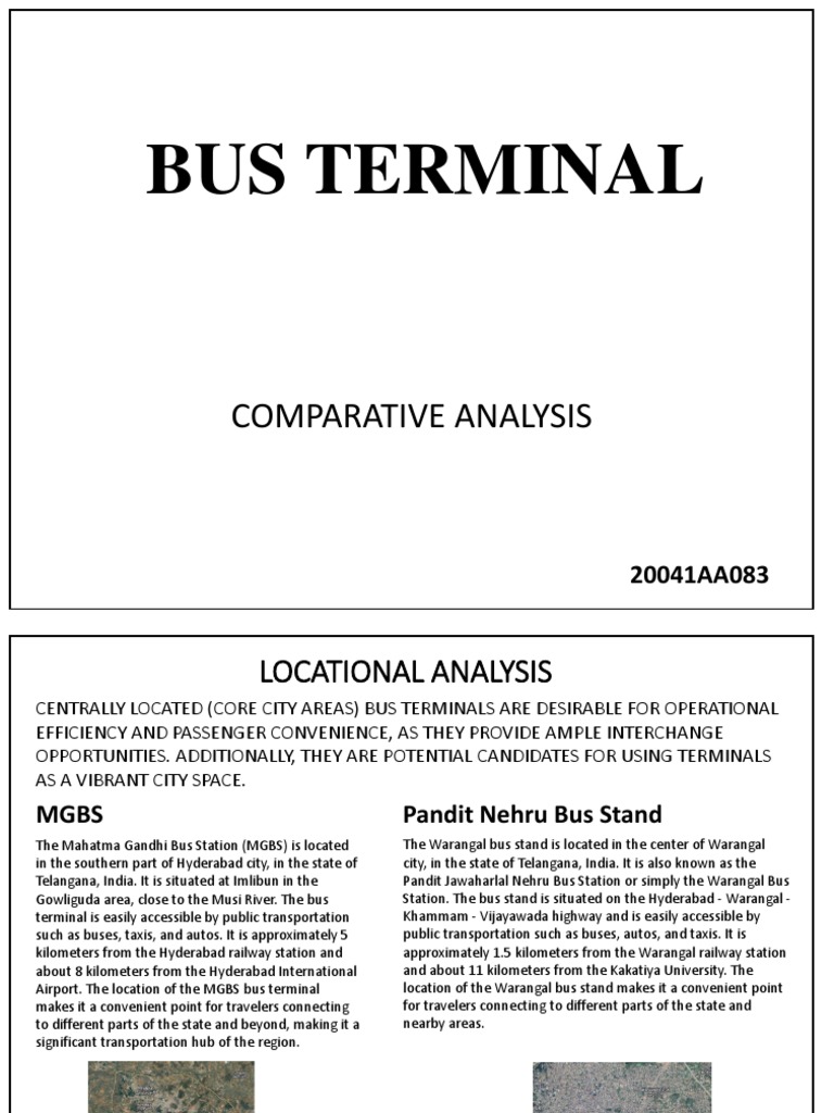 Bus Terminal: Comparative Analysis | PDF | Transport | Land Transport