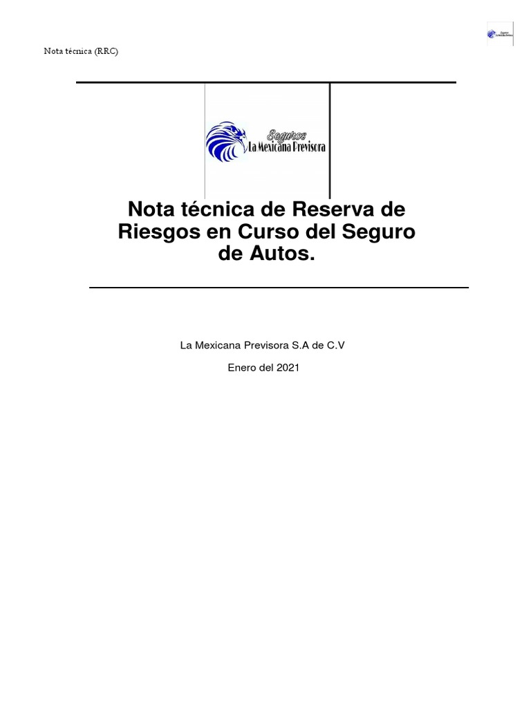 Nota RRC de Autos | PDF | Seguro | Reaseguro