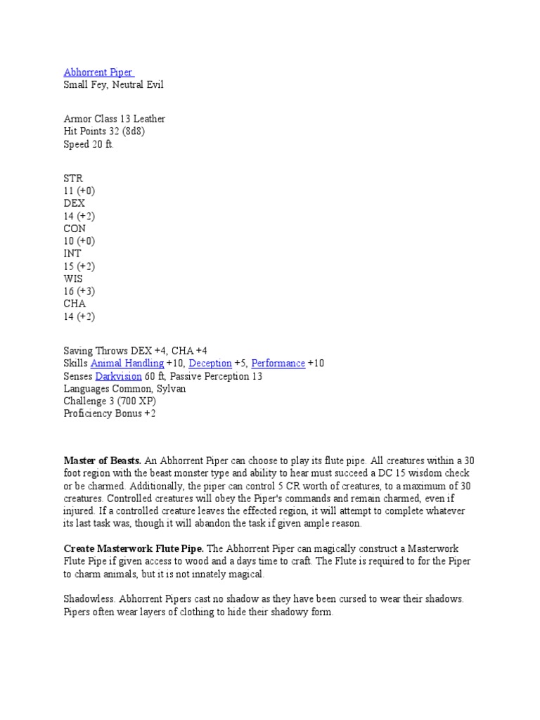 Abhorrent Piper | PDF