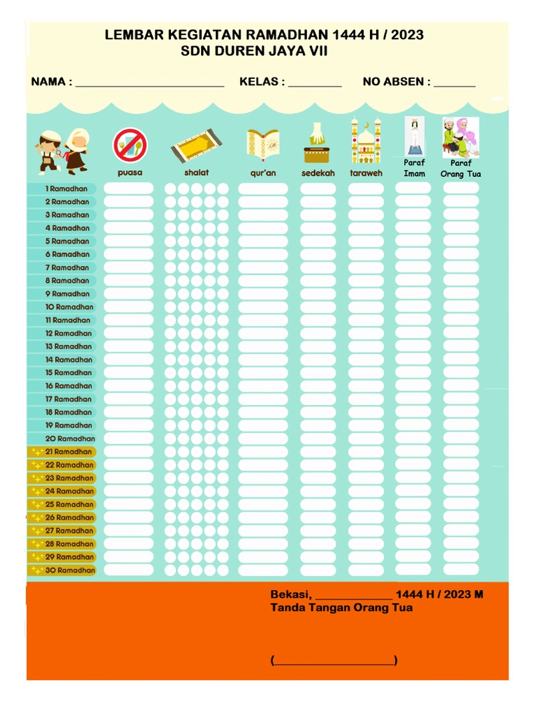 Lembar Kegiatan Ramadhan | PDF