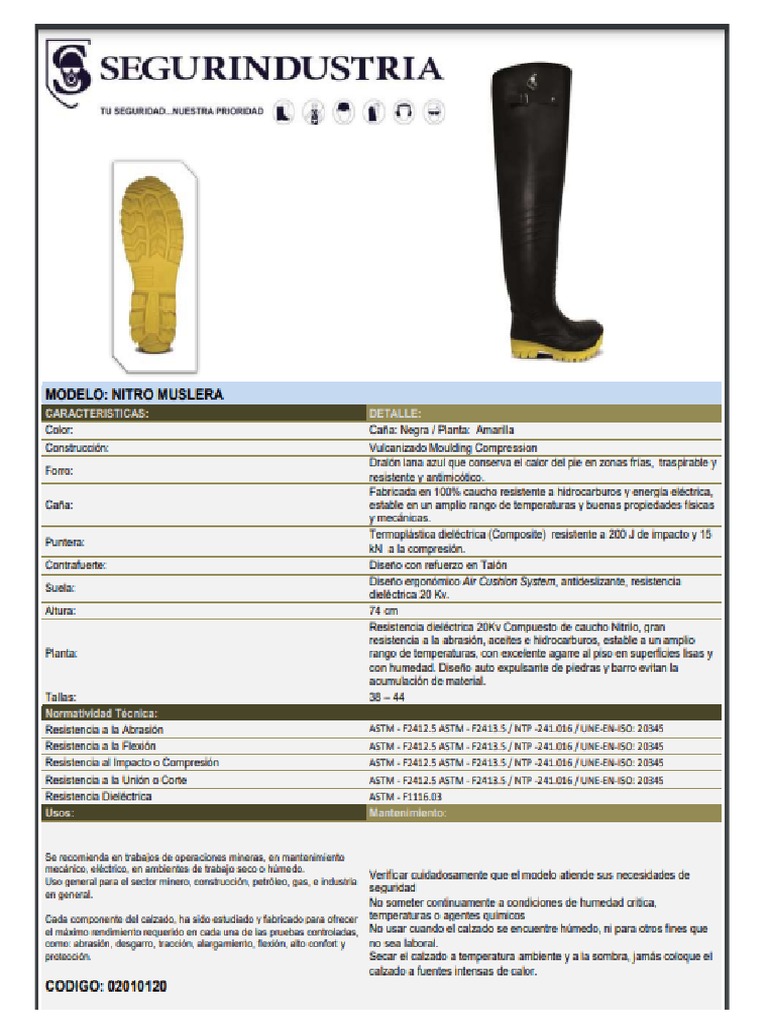 Ficha Tecnica Bota Muslera | PDF